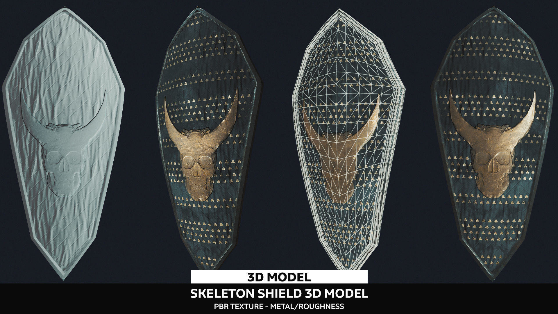 Skeleton Shield free 3D model | CGTrader