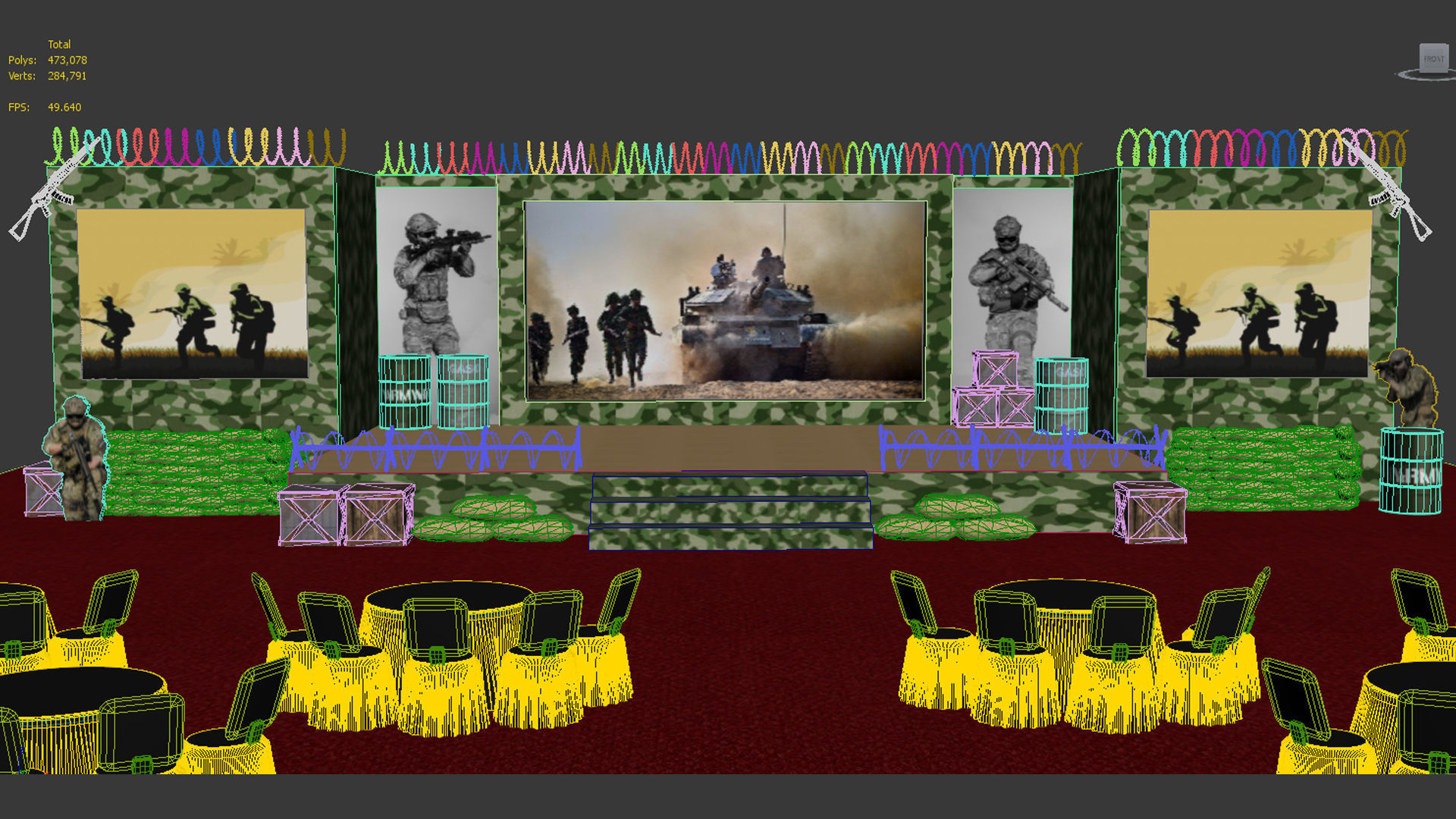Army stage event 3D model | CGTrader