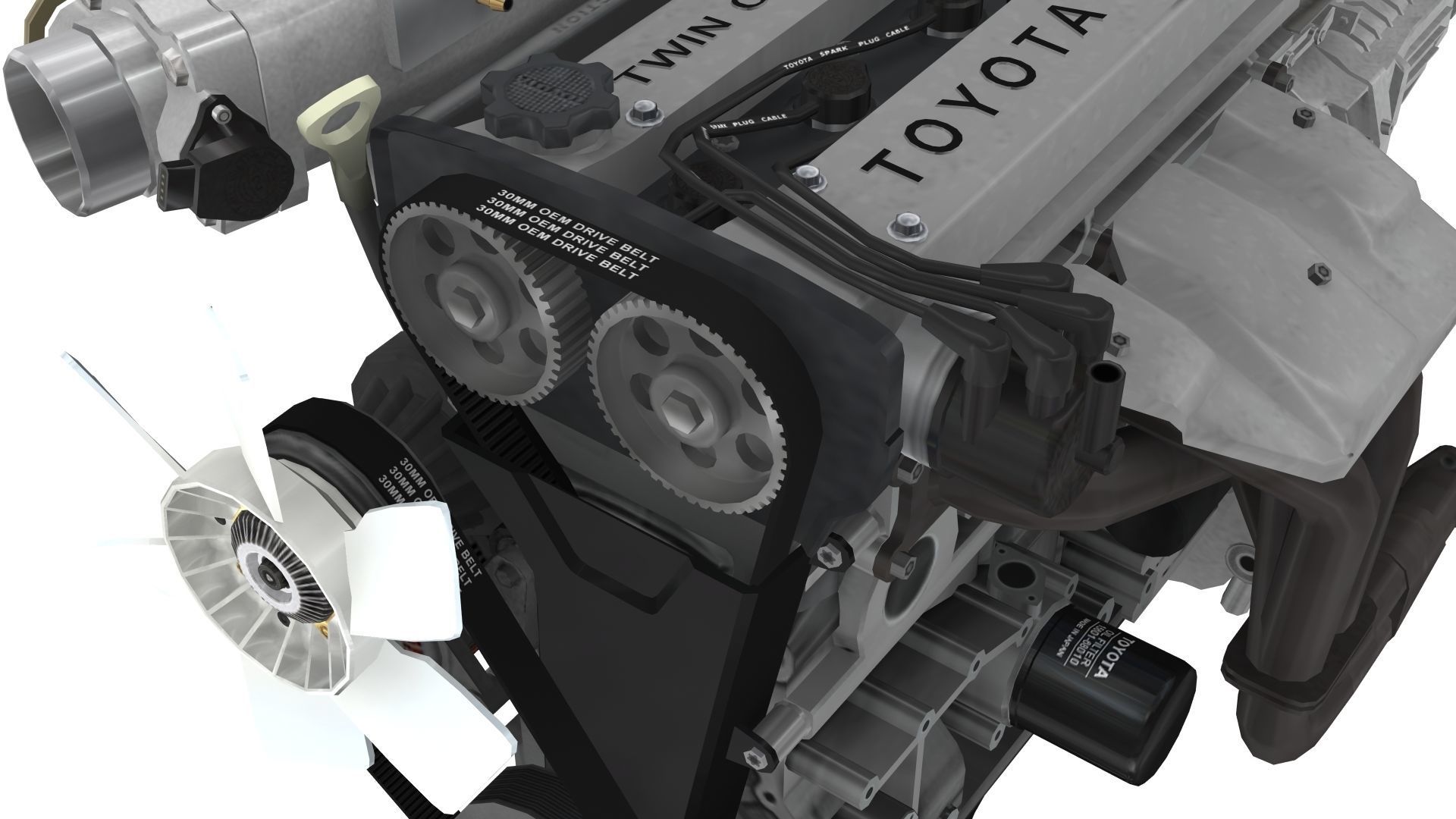 3D model Toyota 4AGE Bluetop engine VR / AR / low-poly | CGTrader