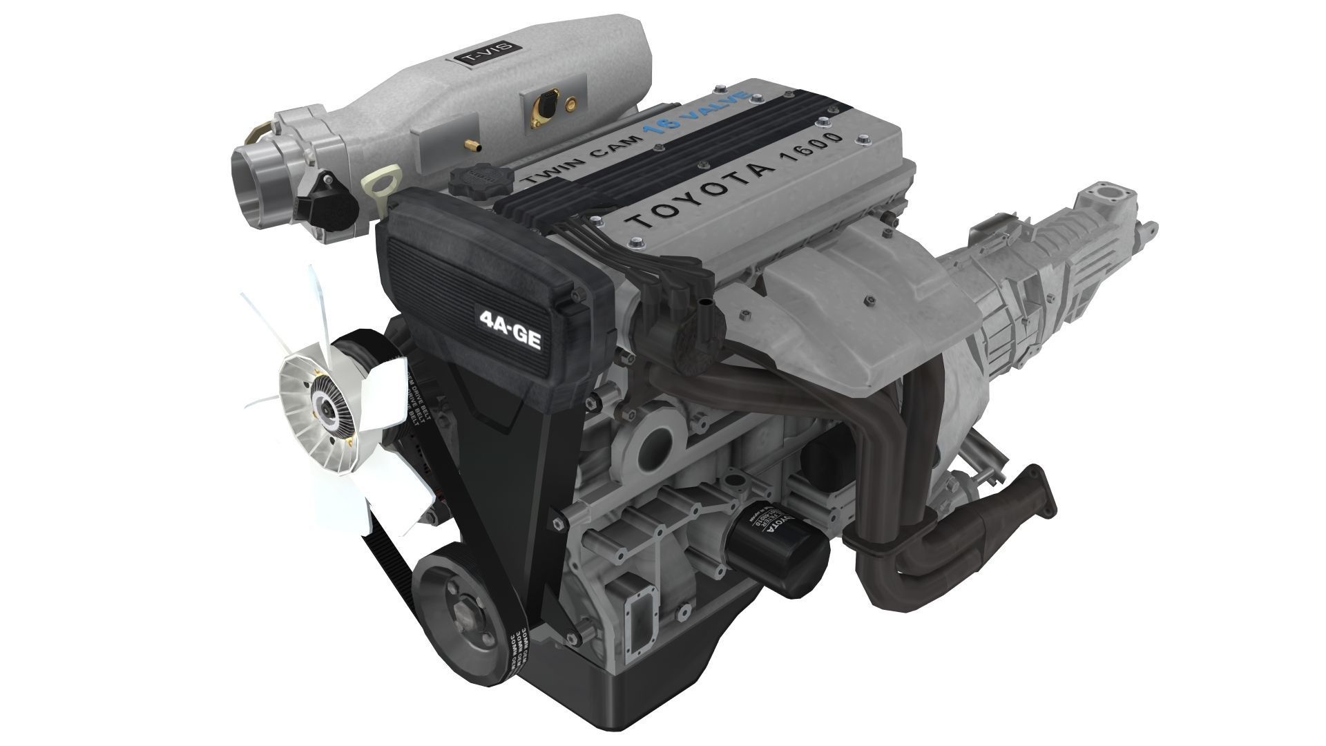 3D model Toyota 4AGE Bluetop engine VR / AR / low-poly | CGTrader