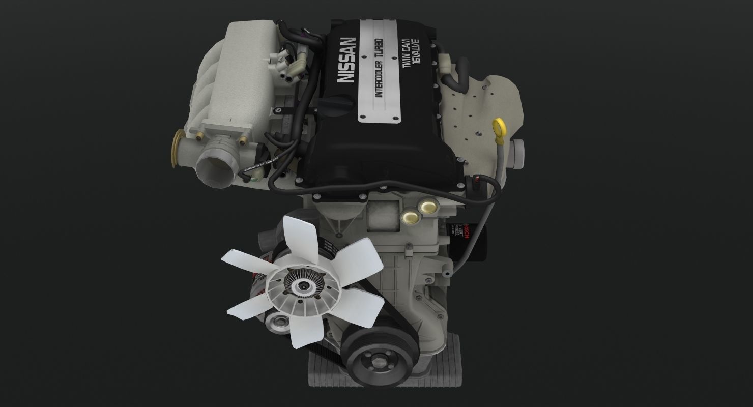 3D model Nissan SR20DET Notch Top engine VR / AR / low-poly | CGTrader