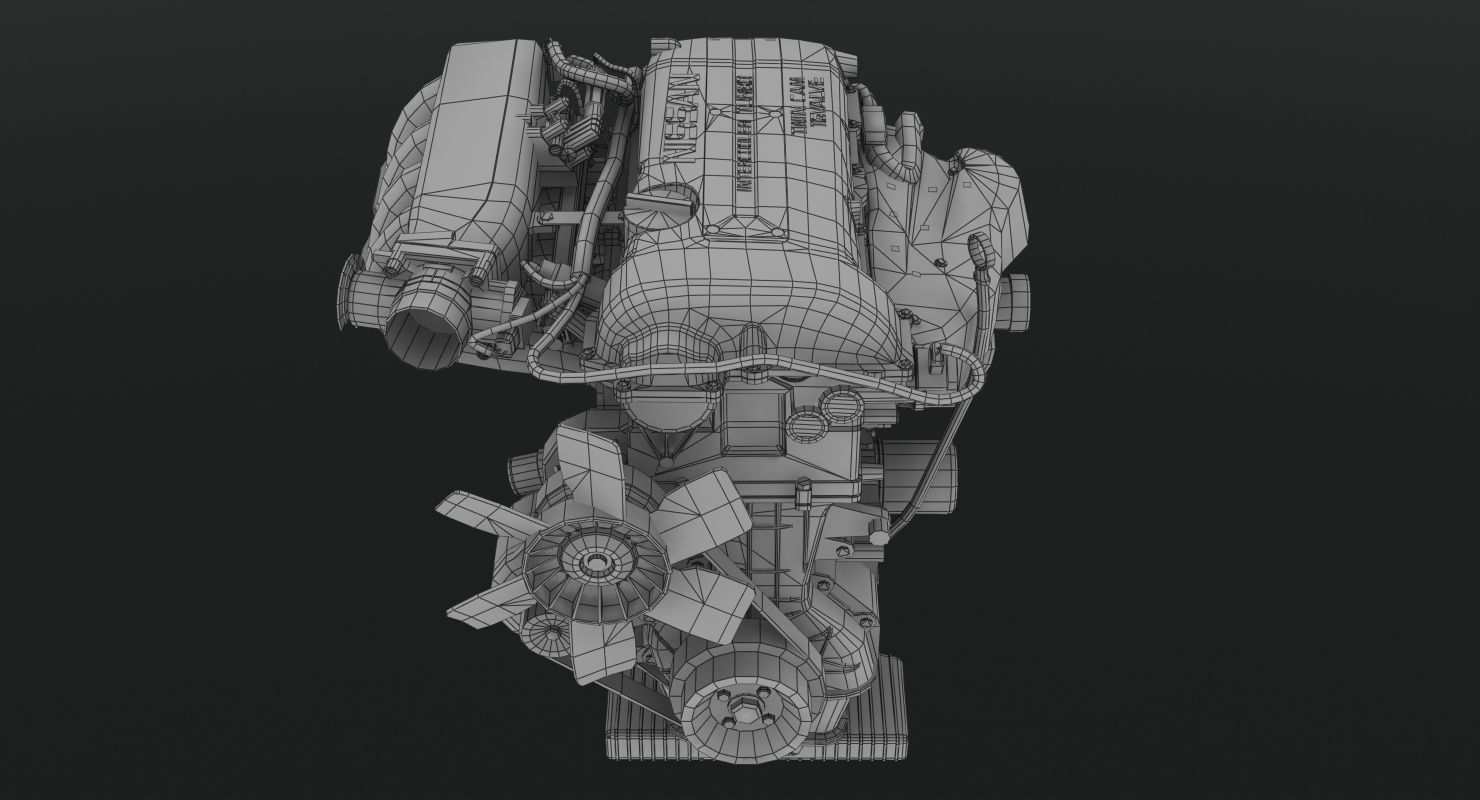 3D model Nissan SR20DET Notch Top engine VR / AR / low-poly | CGTrader