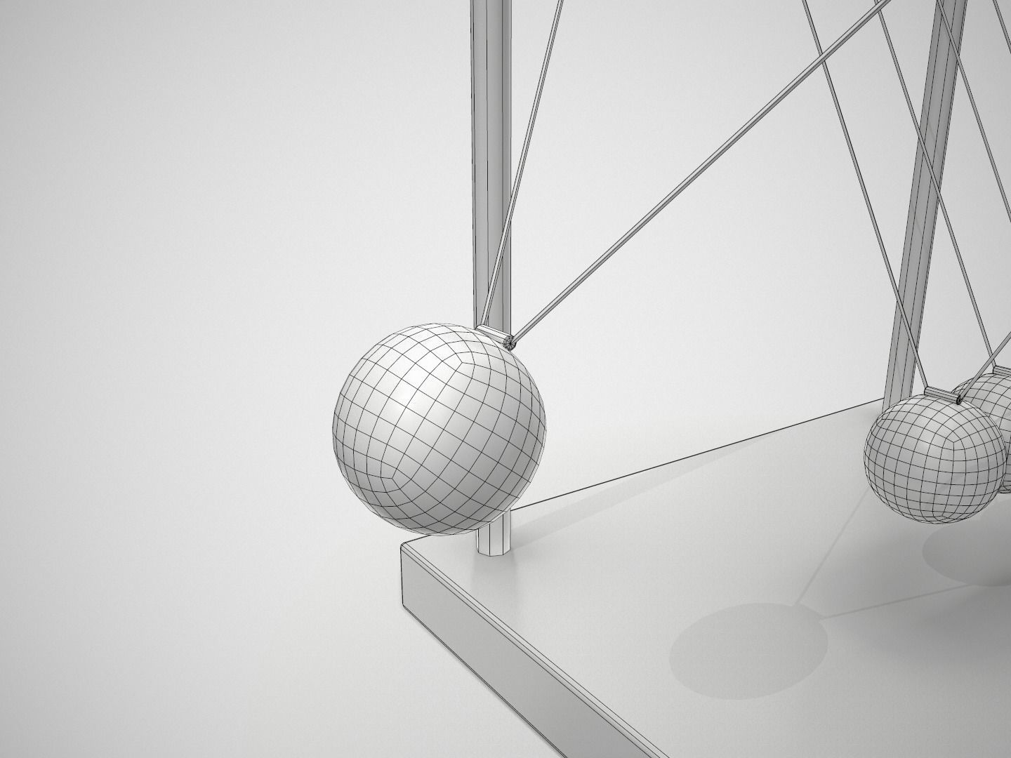 3D model Animated Newtons Cradle Science Toy VR / AR / low-poly | CGTrader