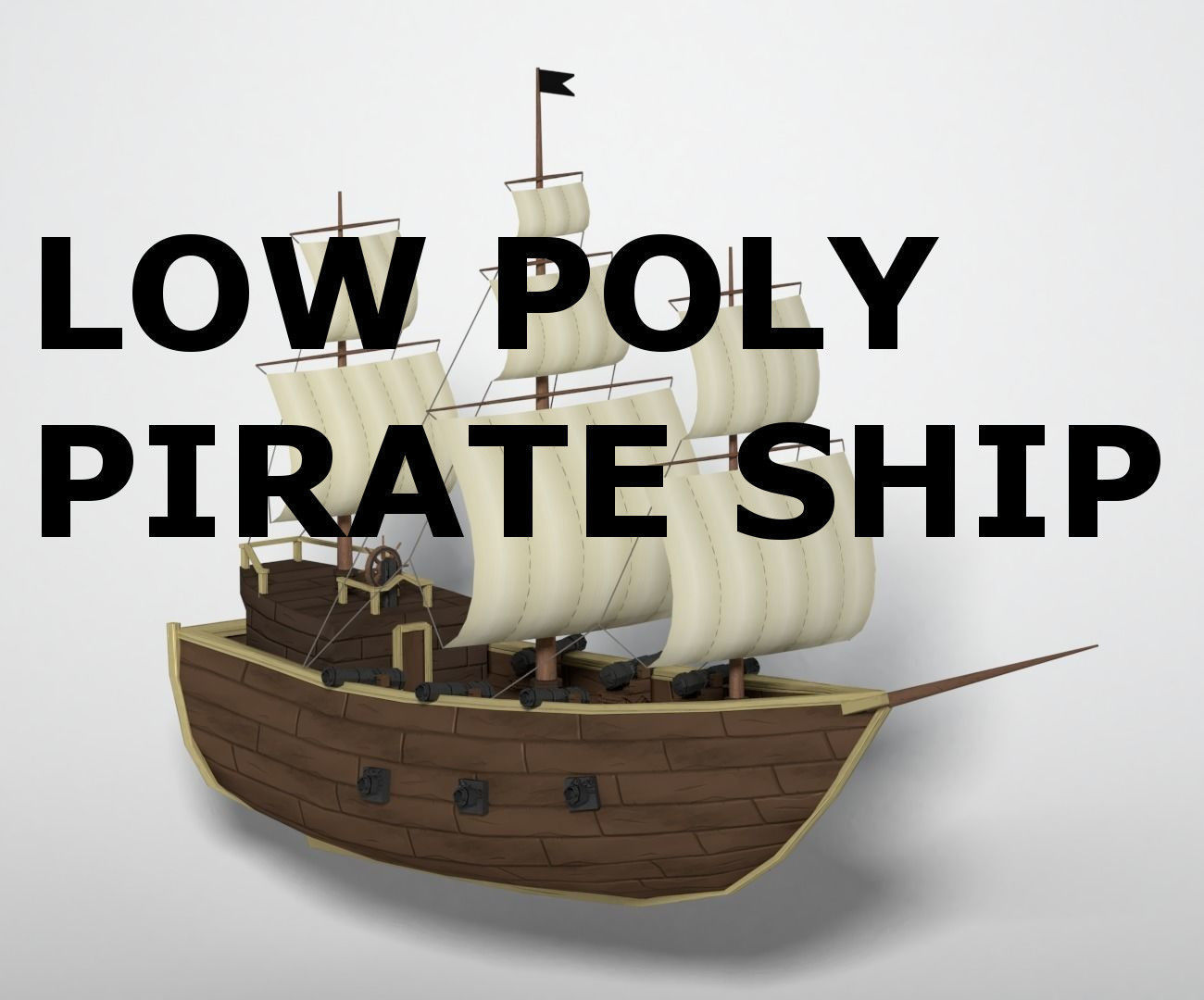 3D model Low Poly Pirate Ship VR / AR / low-poly | CGTrader