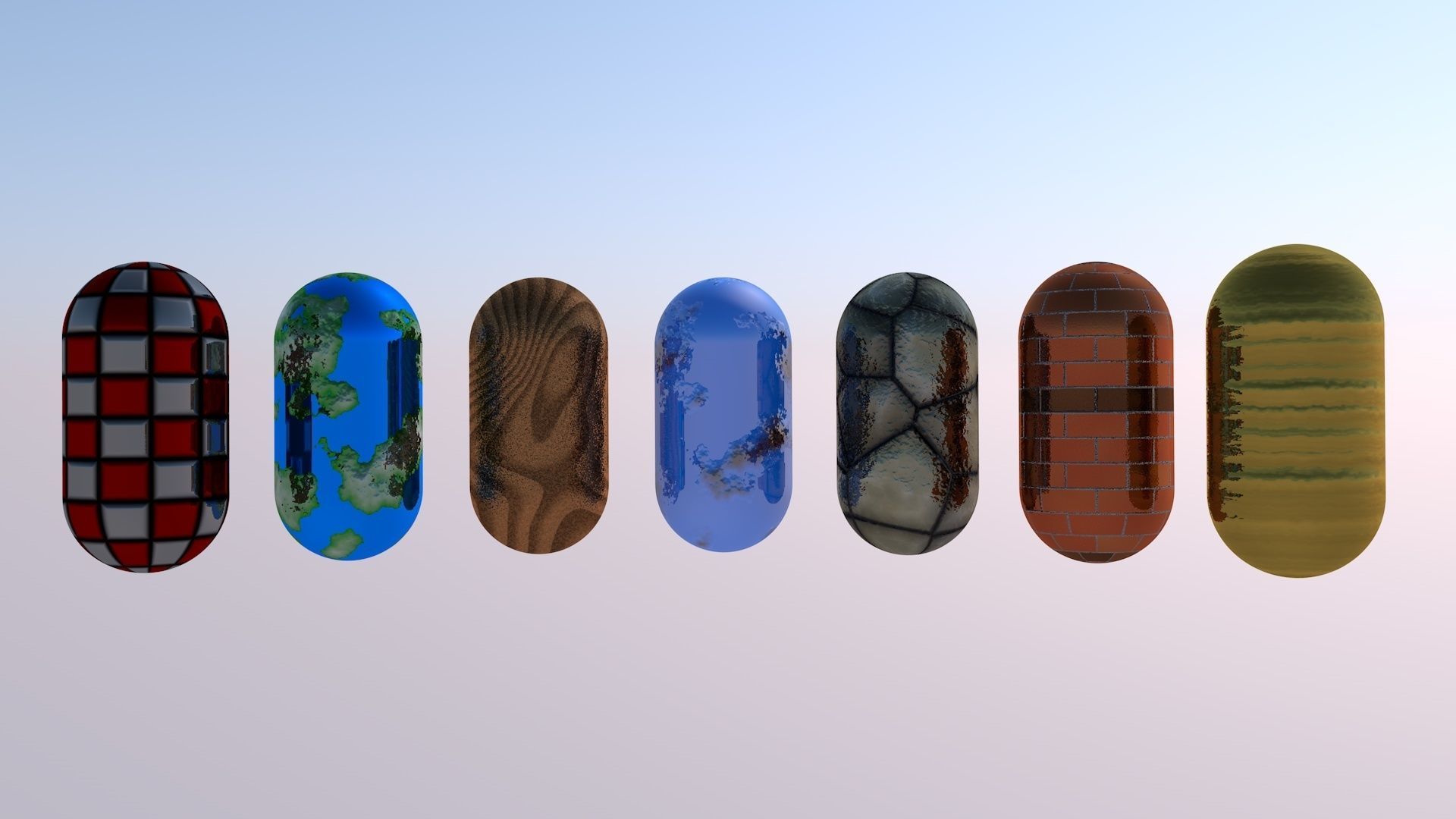 Capsules different colored balls in row Texture | CGTrader