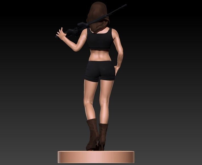 Female Sniper 3D model 3D printable | CGTrader