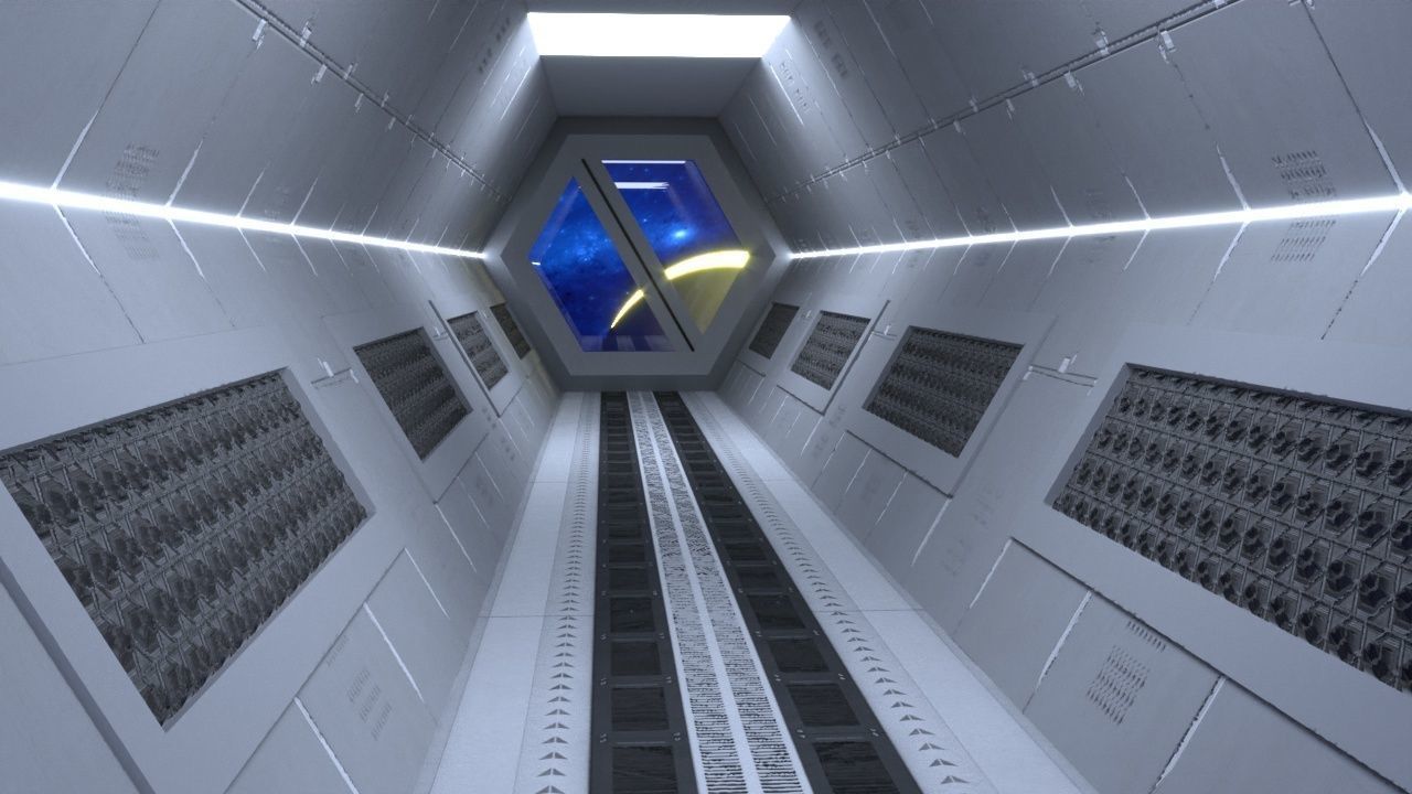 Sci-Fi Space Hall 3D model | CGTrader