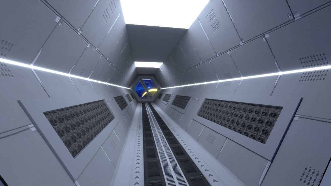 Sci-Fi Space Hall 3D model | CGTrader