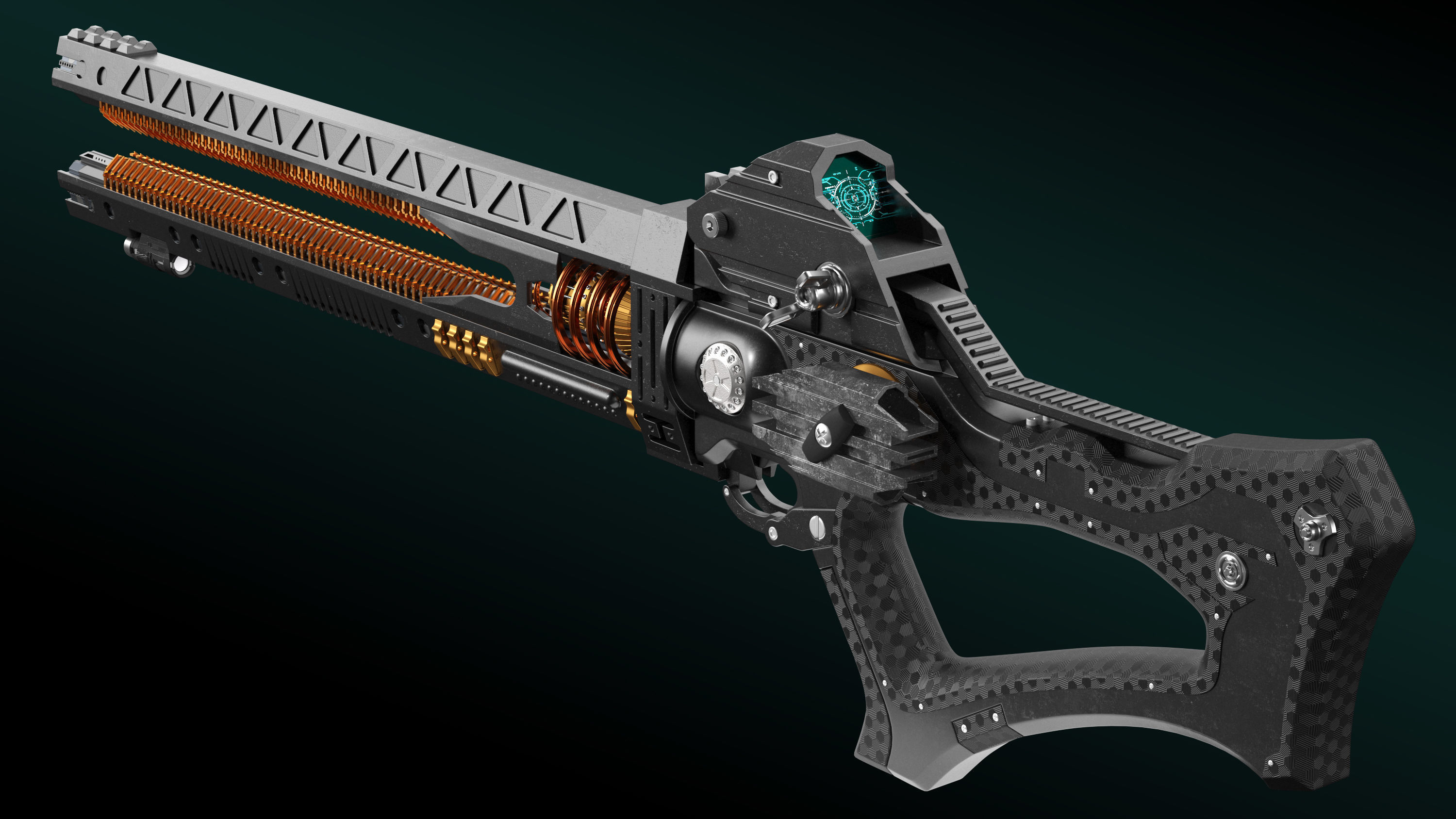MEGA ELECTRIC GUN Sci-Fi 3D model animated rigged | CGTrader