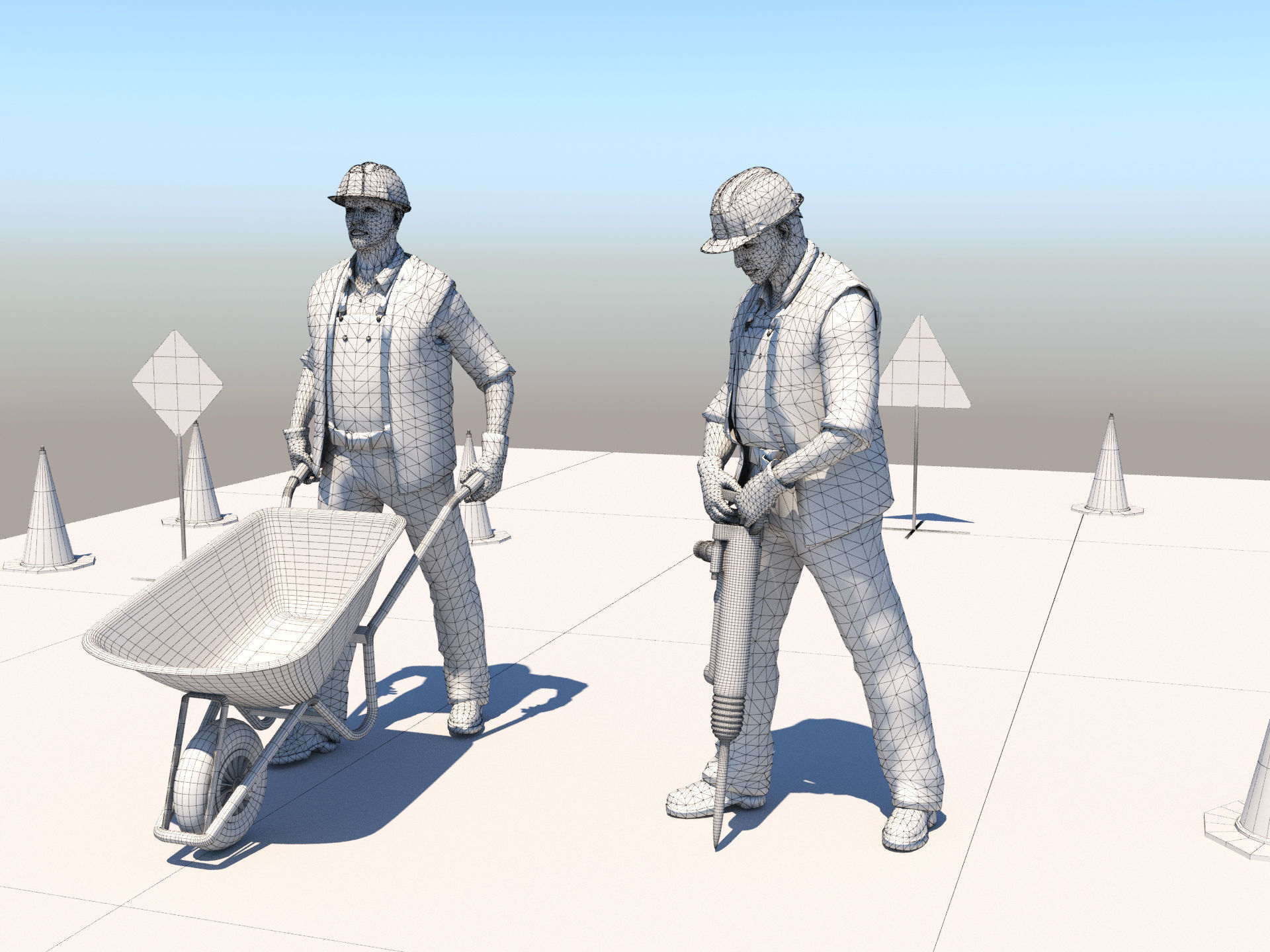 Workers 2 Figures 3D model | CGTrader