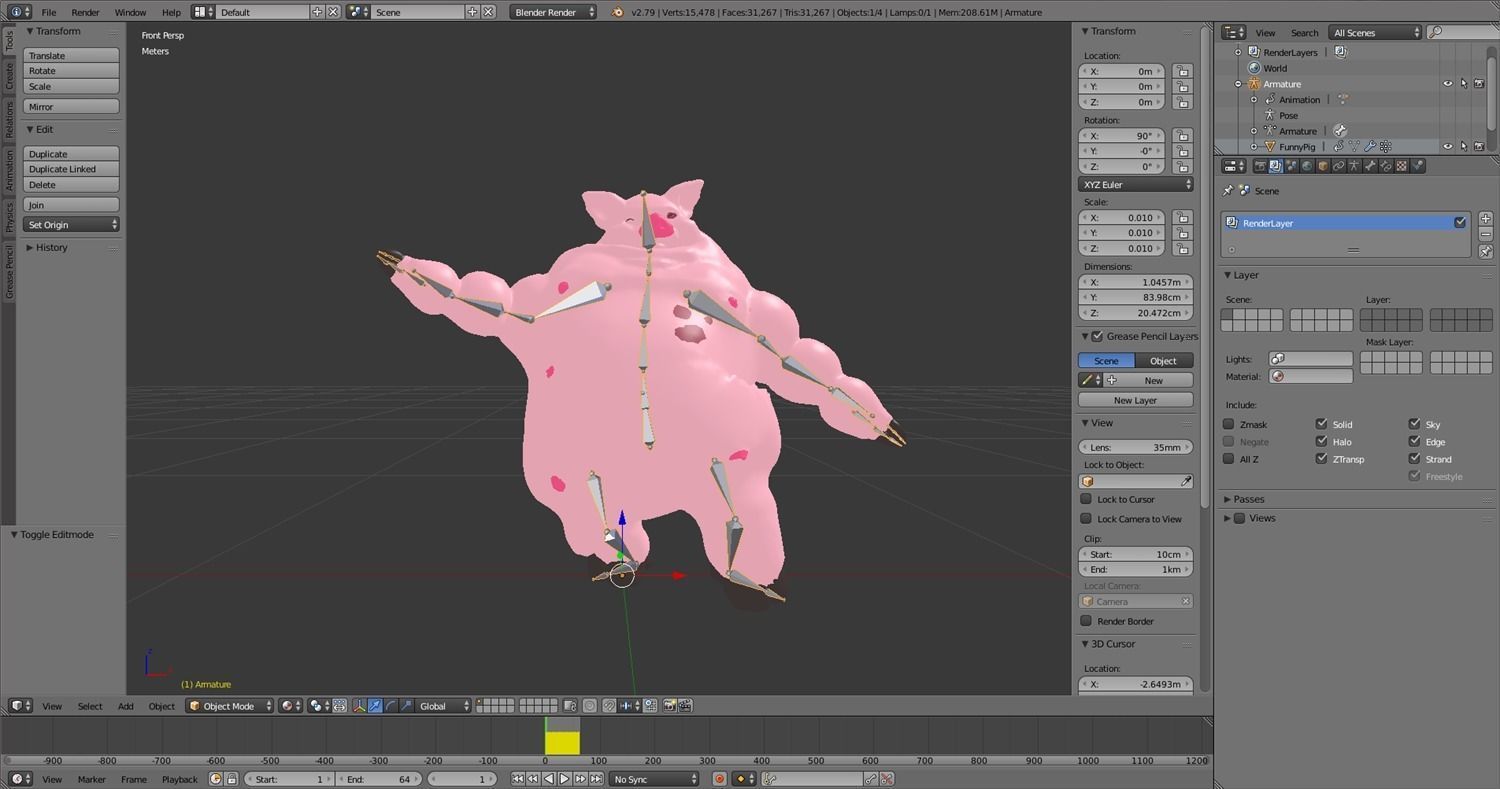 3D model Funny Pig VR / AR / low-poly | CGTrader