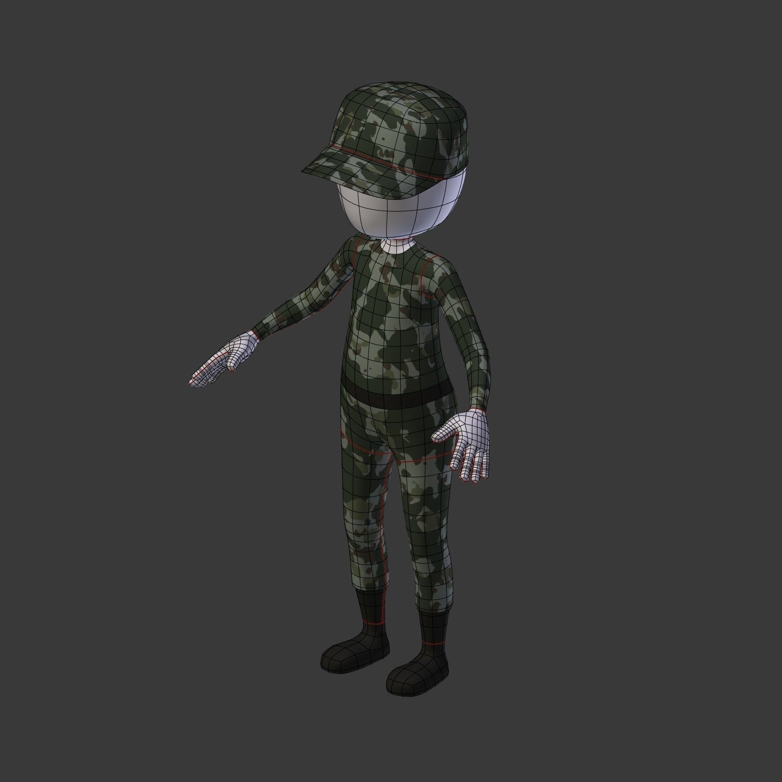3D model Cartoon Soldier - Stickman VR / AR / low-poly rigged | CGTrader