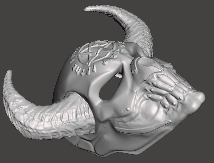 Demon mask 3D model 3D printable | CGTrader