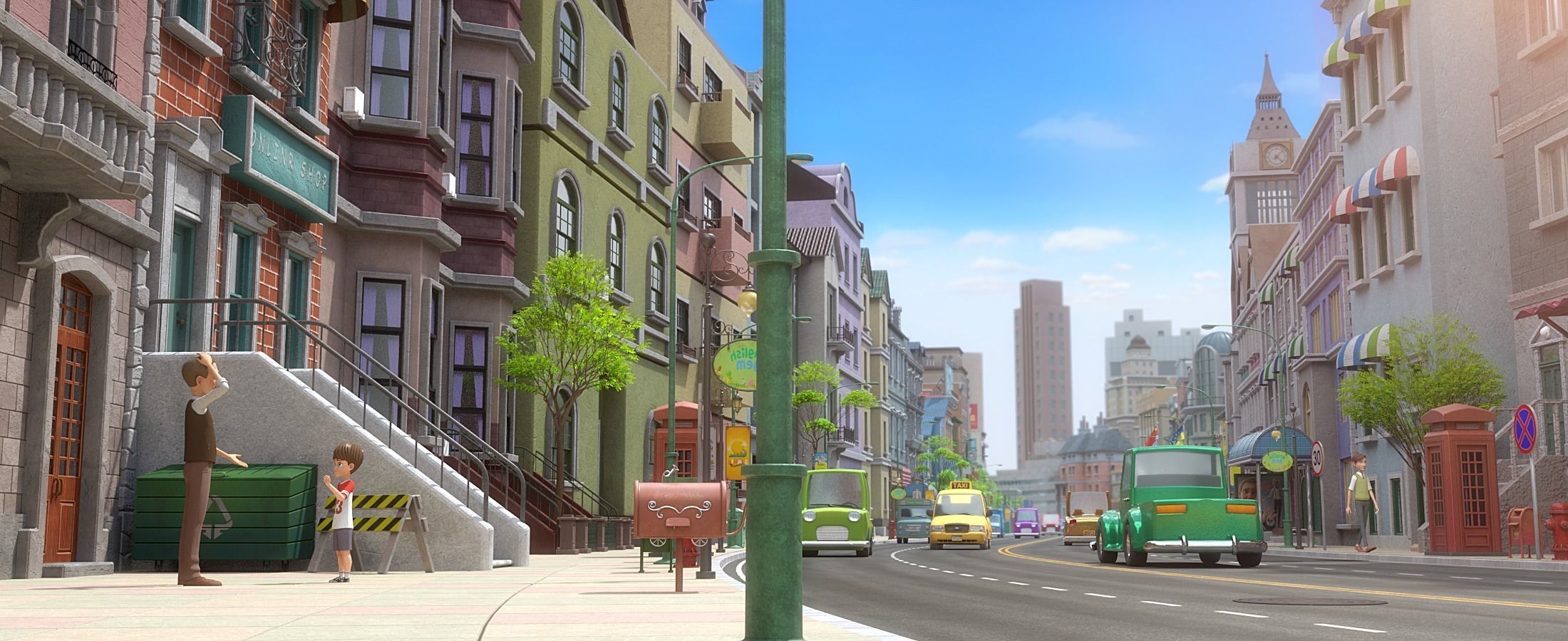 Cartoon City Street Scene 3D model | CGTrader