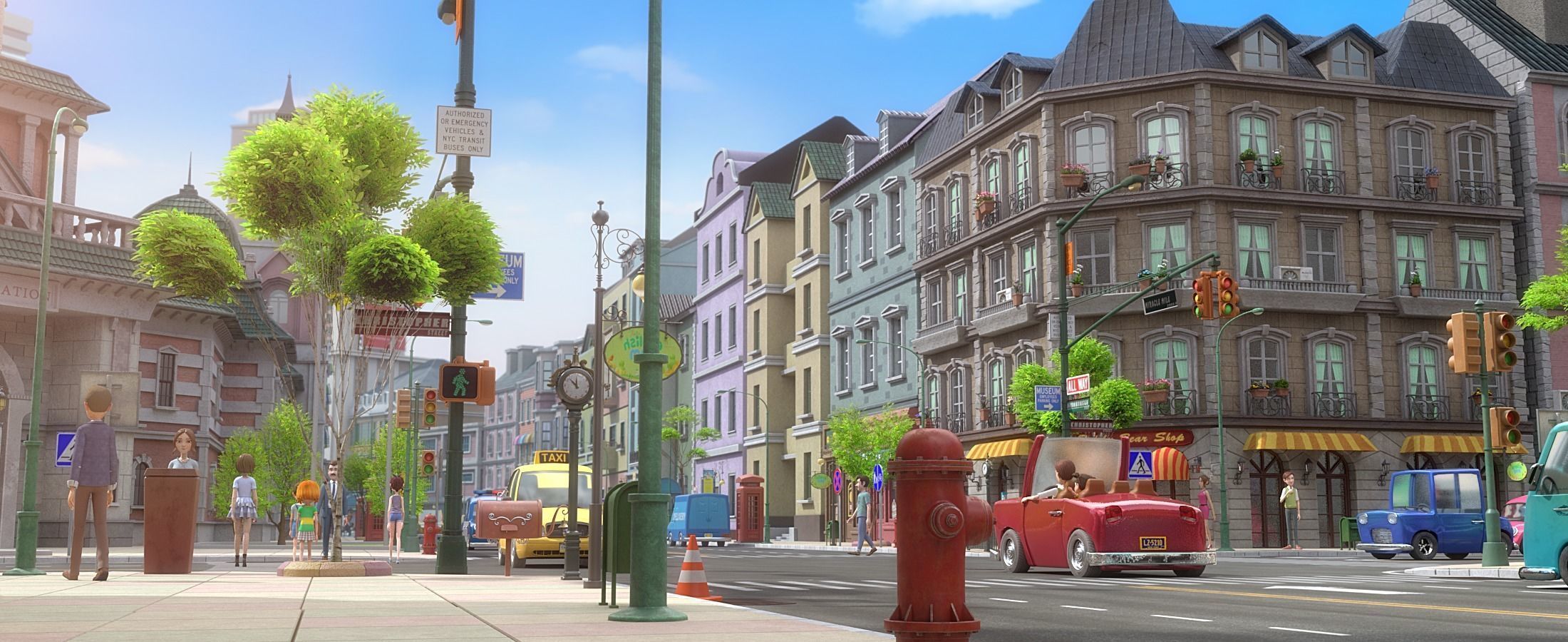 Cartoon City Street Scene 3D model | CGTrader