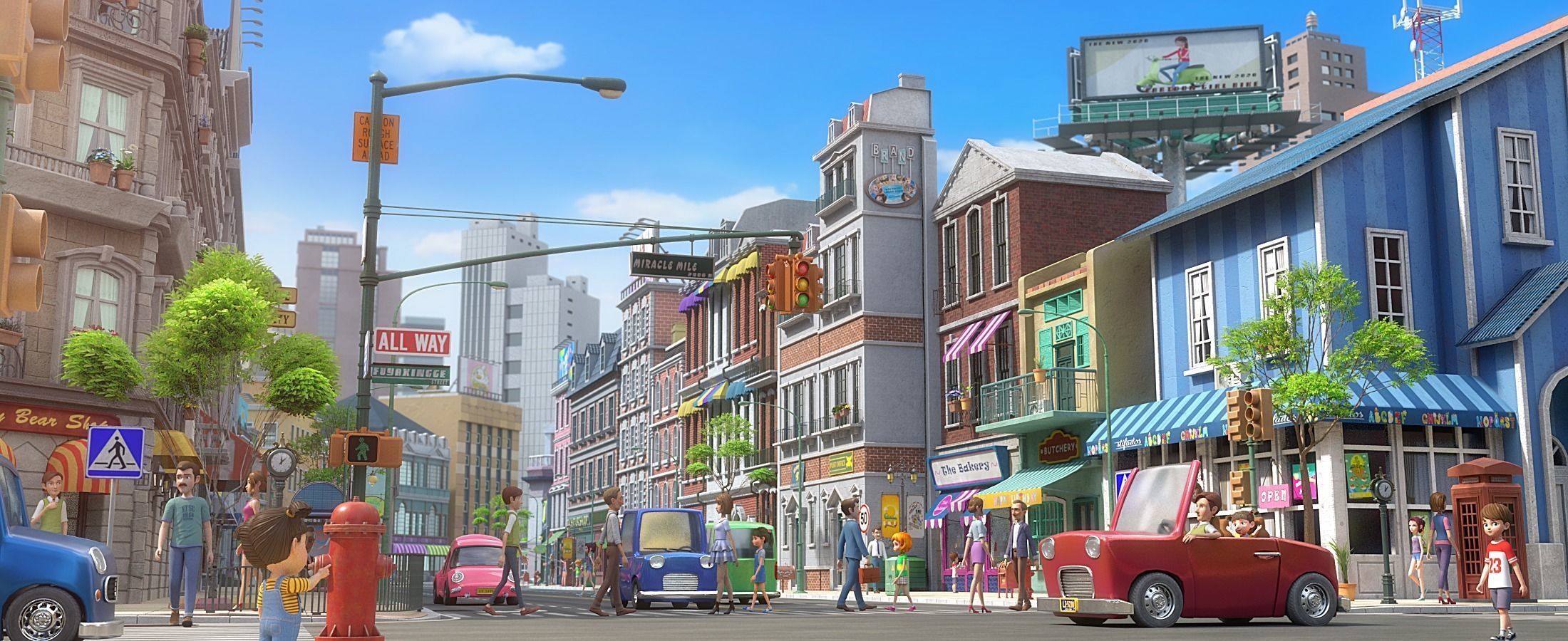Cartoon City Street Scene 3D model | CGTrader