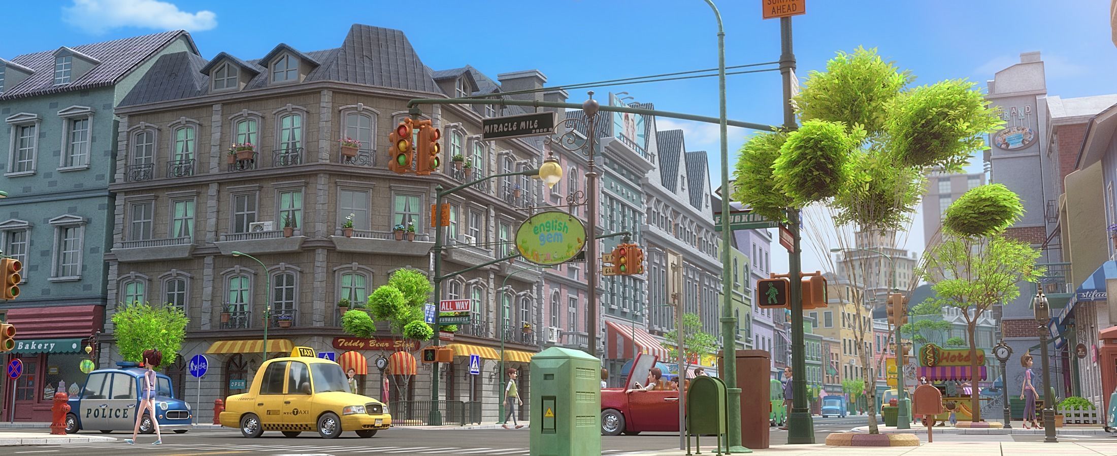 Cartoon City Street Scene 3D model | CGTrader