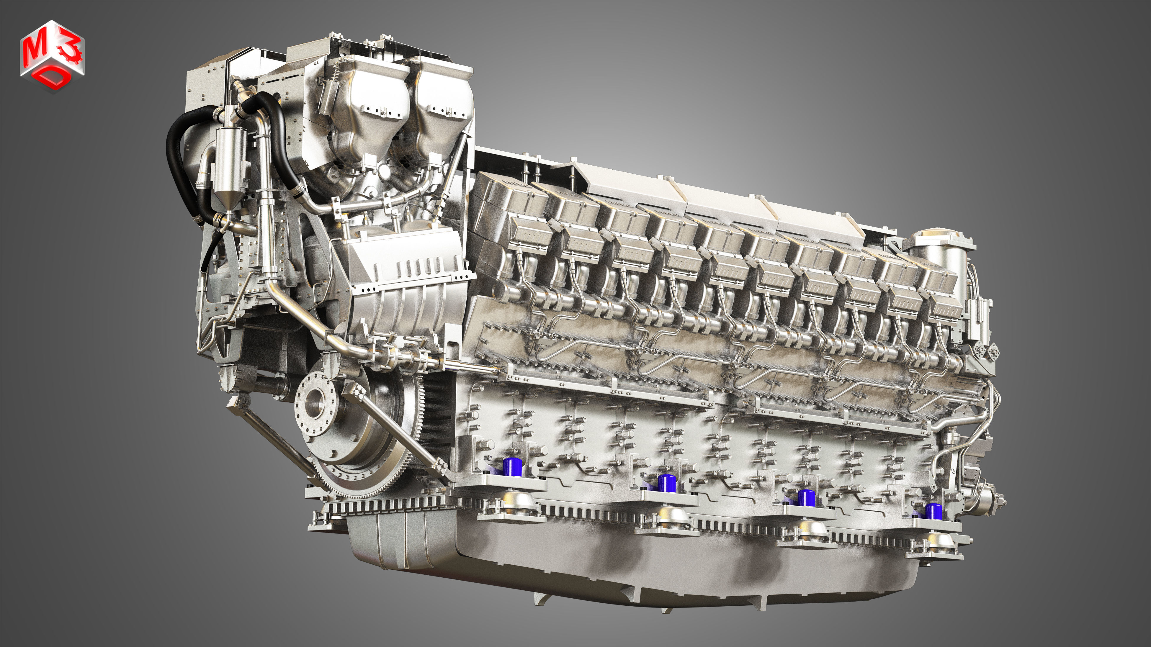 V20 8000 Engine - Marine Diesel Engine 3D model | CGTrader