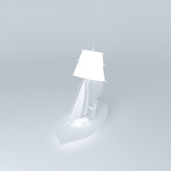 Low Poly Sloop sailing ship 3D model | CGTrader