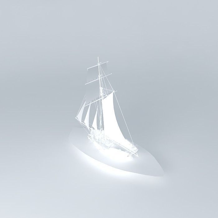 Low Poly Sloop sailing ship 3D model | CGTrader