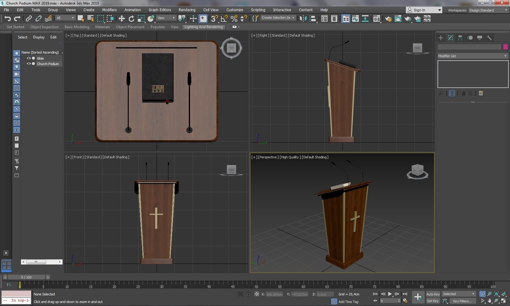 3D model Church Podium VR / AR / low-poly | CGTrader
