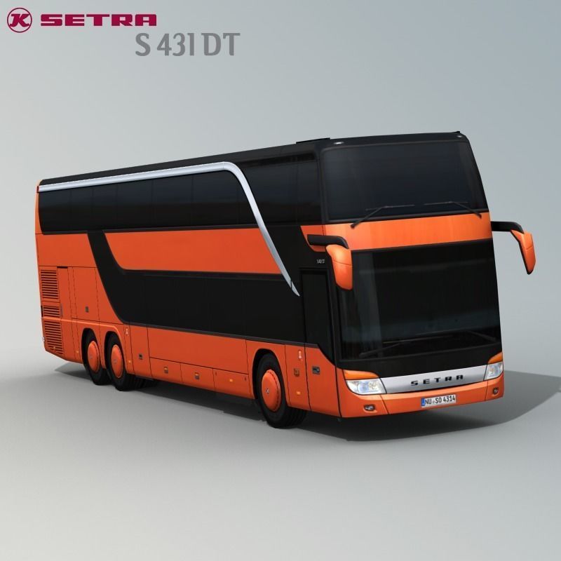3D model SETRA S 431 DT Double decker bus VR / AR / low-poly rigged ...