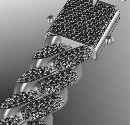 cuban chain bracelet necklace diamond STL 3D model | CGTrader