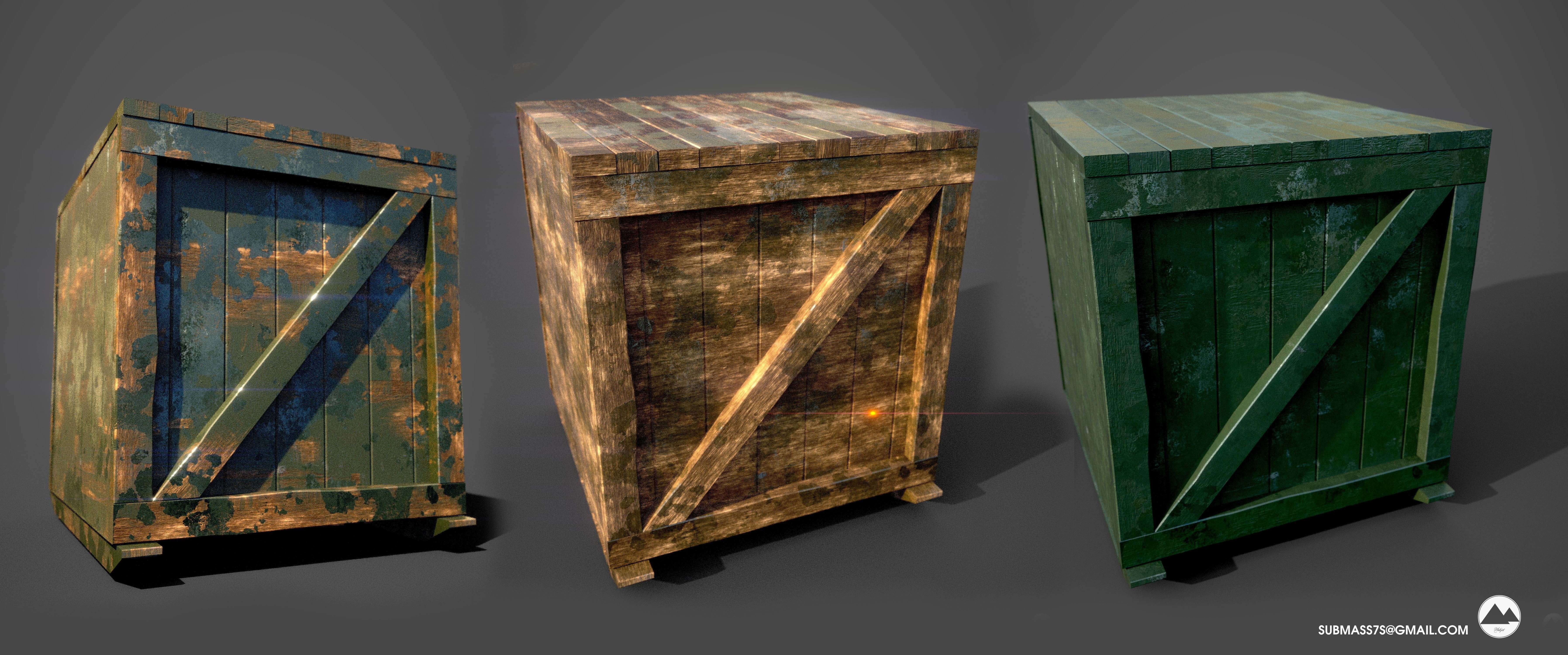 3D model Wooden box low-poly 3d model VR / AR / low-poly | CGTrader