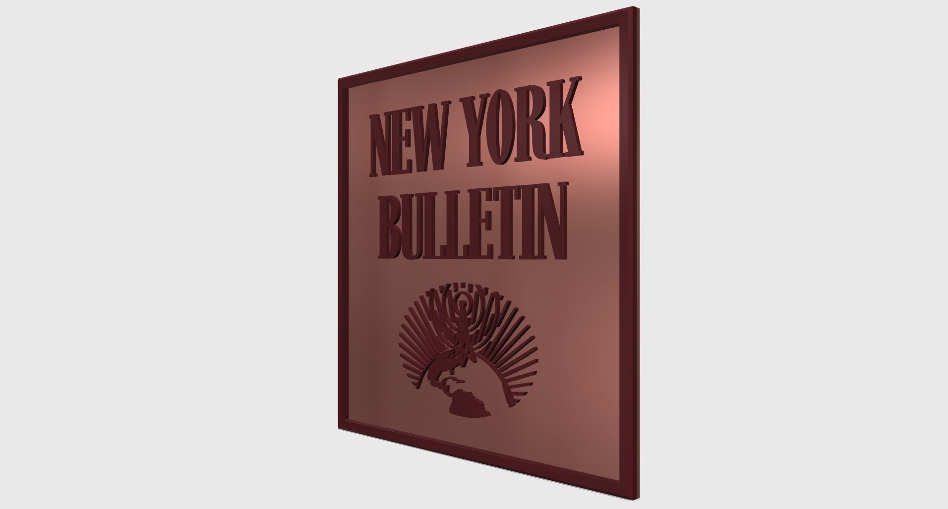 A New York Bulletin building sign 3D model 3D printable | CGTrader