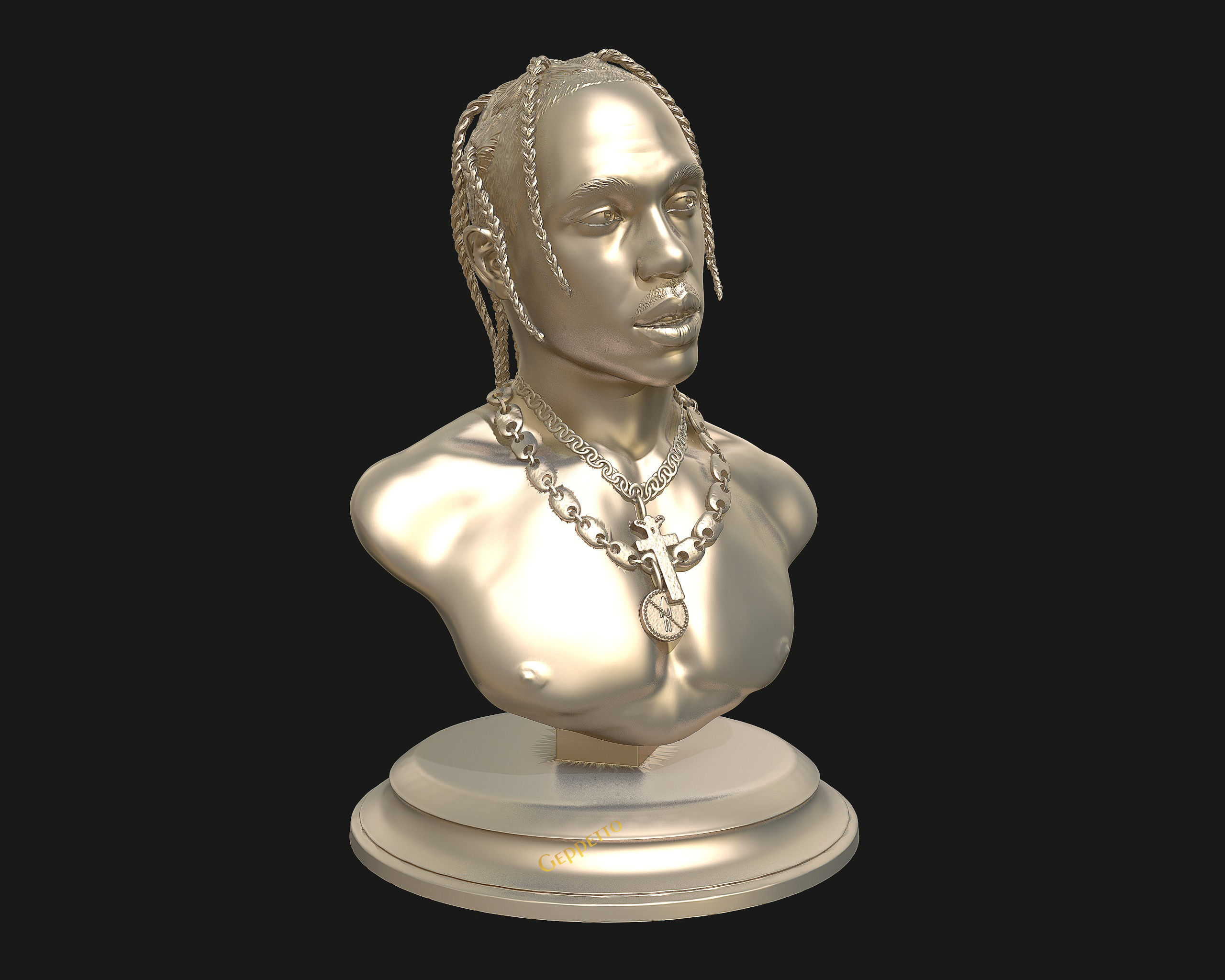 Travis Scott 3D sculpture ready to 3D print 3D model 3D printable ...