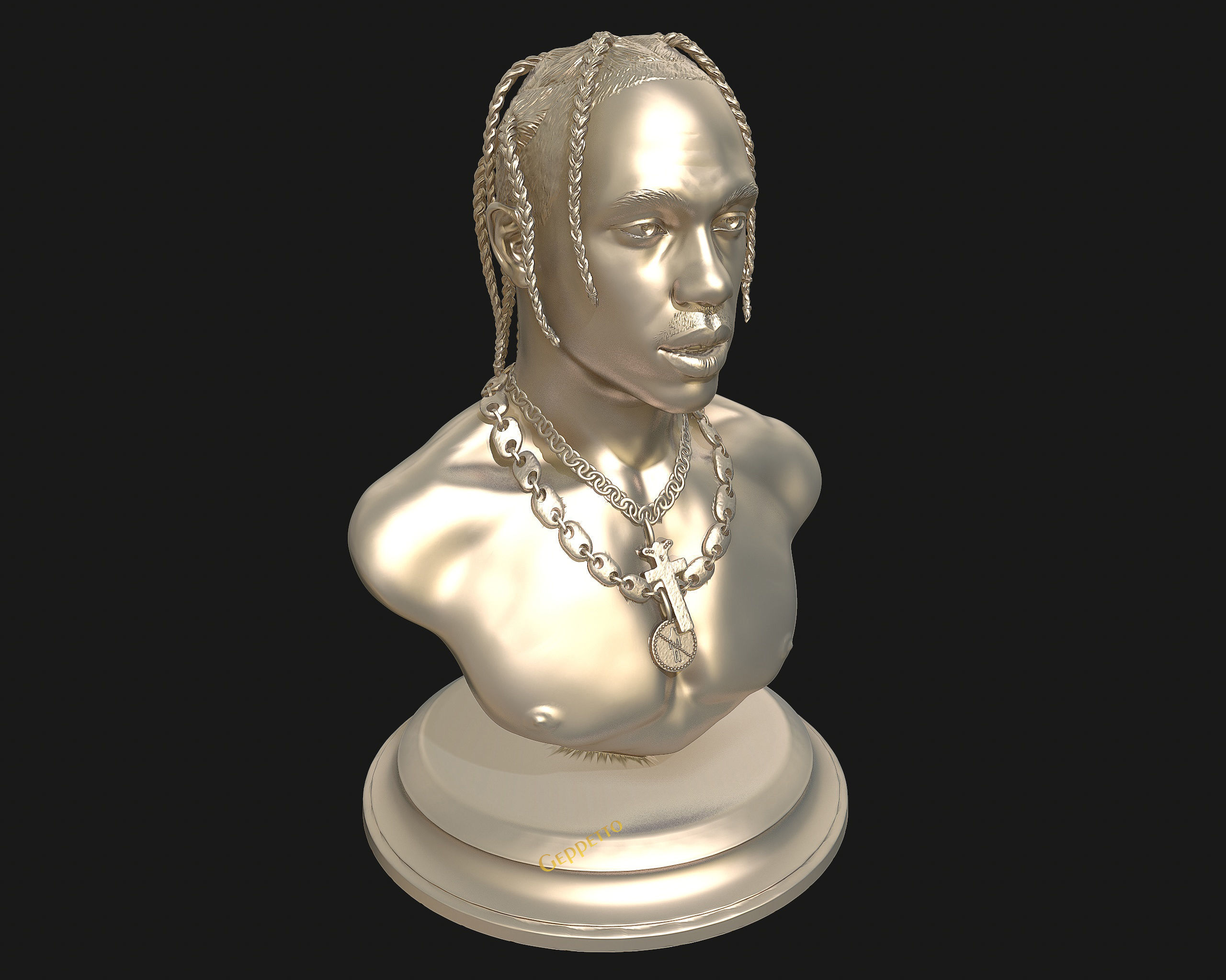 Travis Scott 3D sculpture ready to 3D print 3D model 3D printable ...