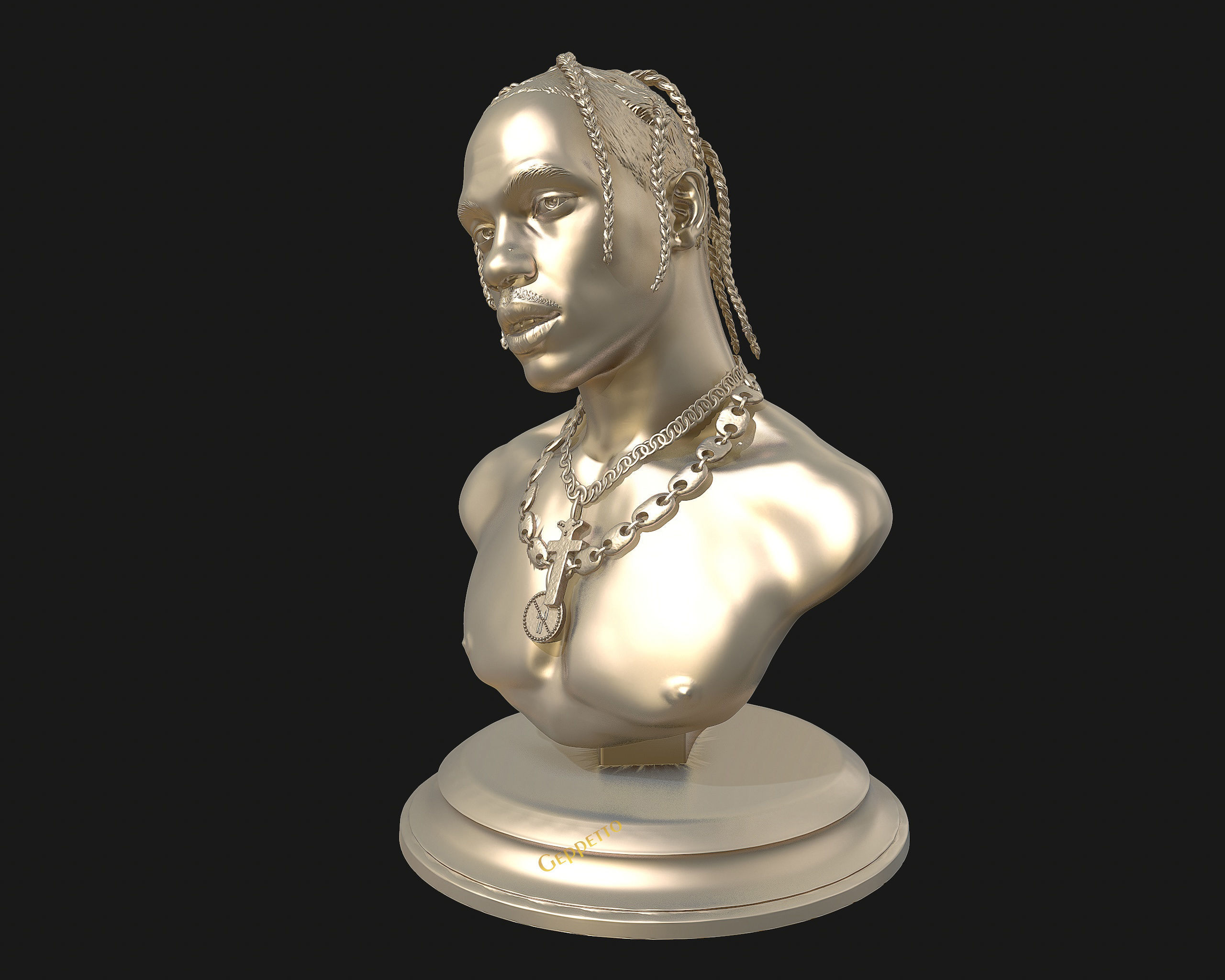 Travis Scott 3D sculpture ready to 3D print 3D model 3D printable ...