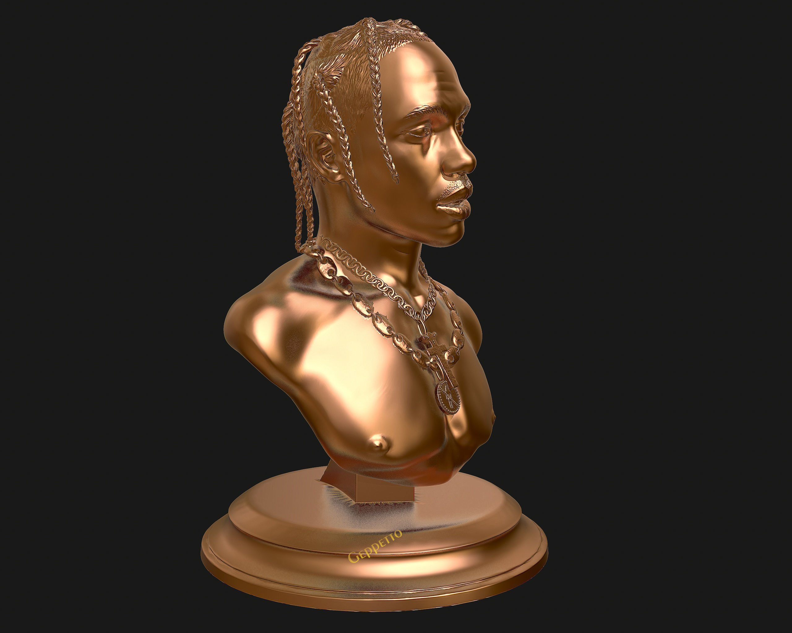 Travis Scott 3D sculpture ready to 3D print 3D model 3D printable ...
