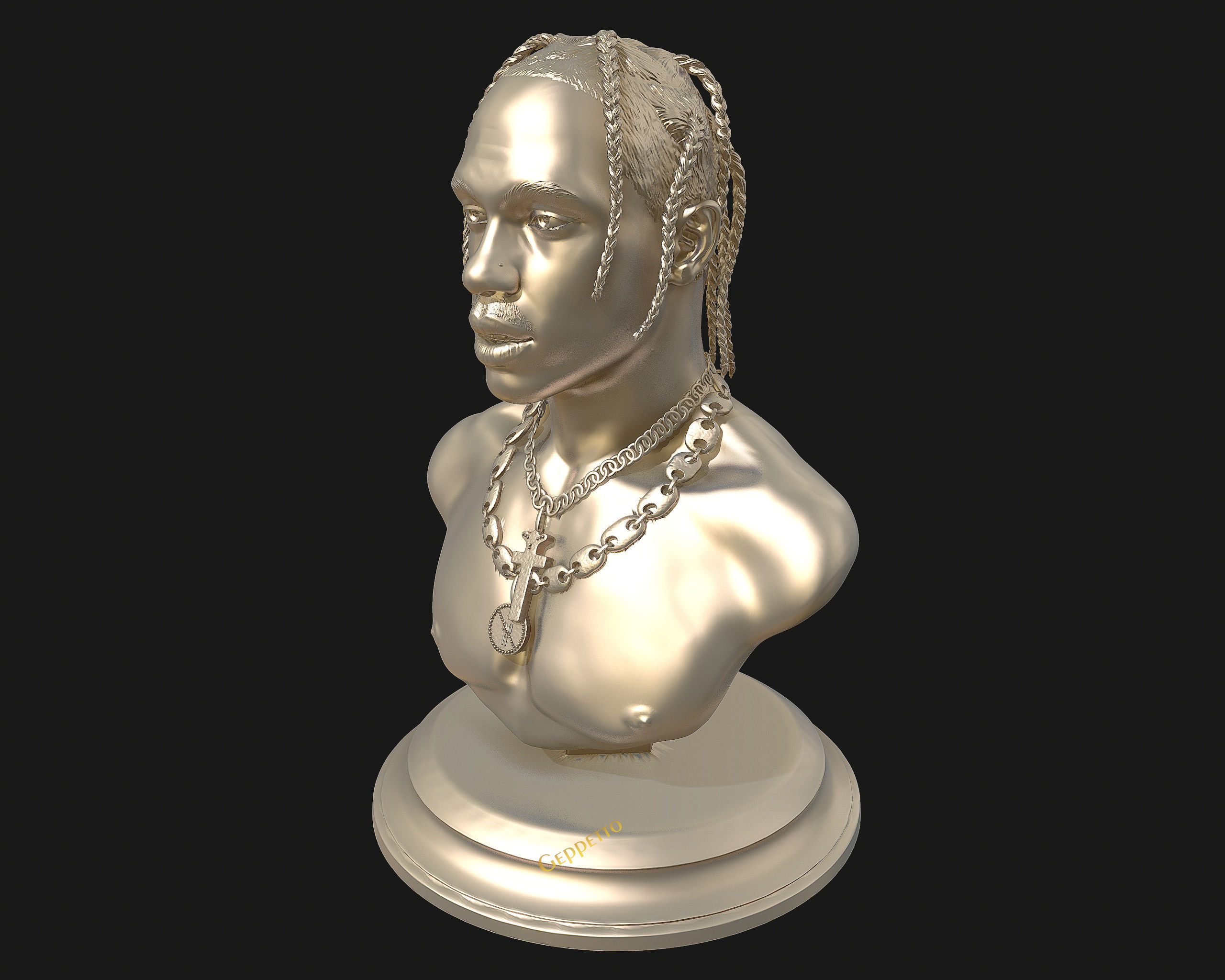 Travis Scott 3D sculpture ready to 3D print 3D model 3D printable ...