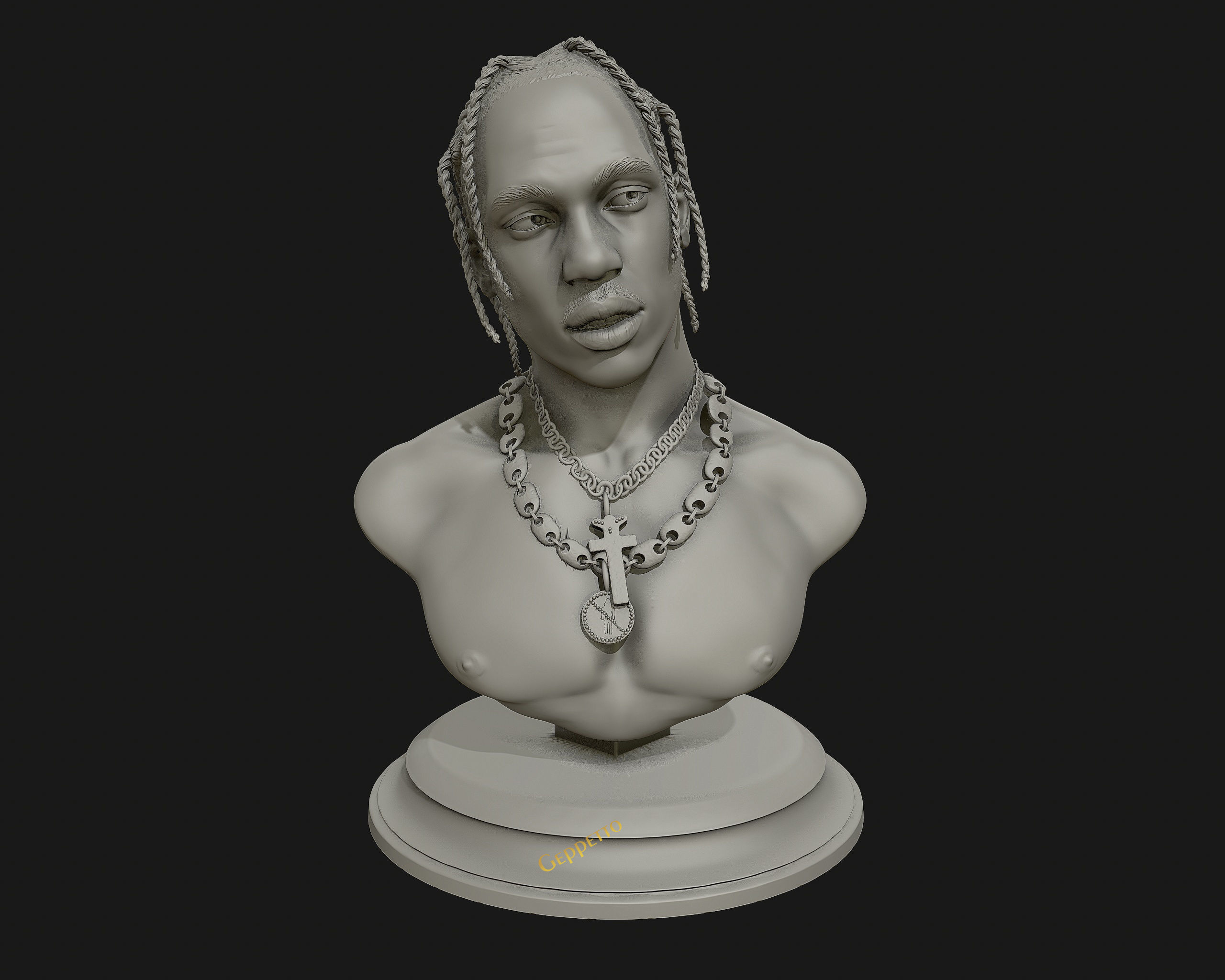Travis Scott 3D sculpture ready to 3D print 3D model 3D printable ...