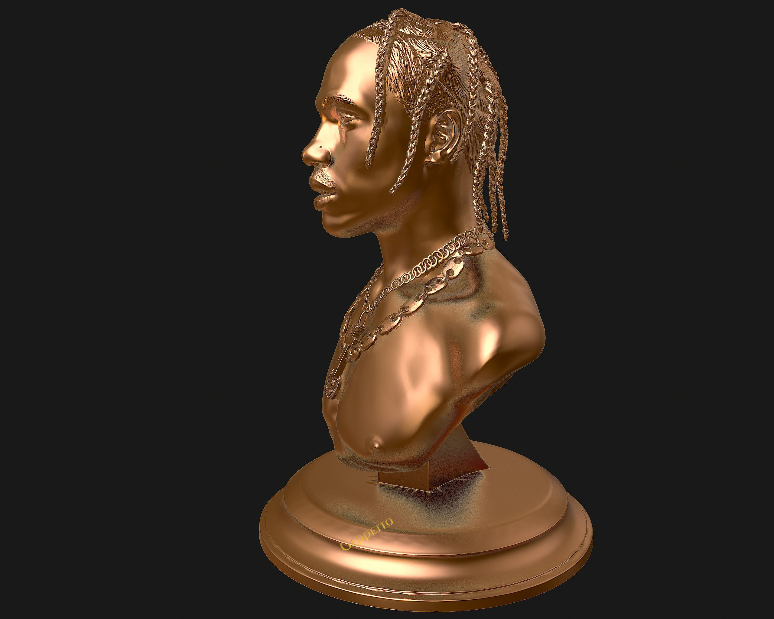 Travis Scott 3D sculpture ready to 3D print 3D model 3D printable ...