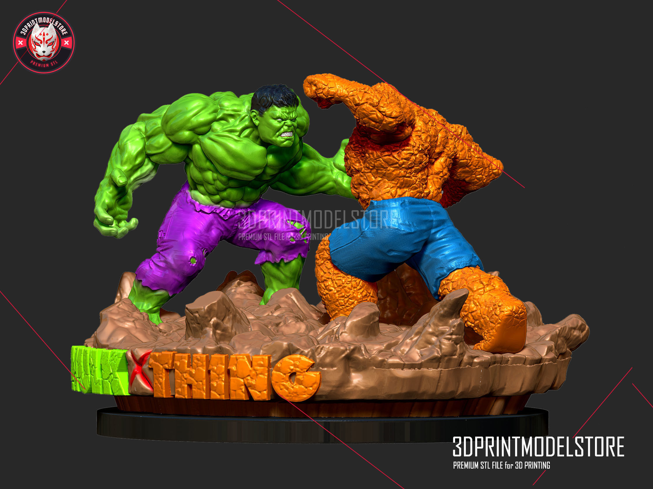 Ther Hulk Marvel Statue Miniature The Thing Diorama Statue 3D model 3D ...