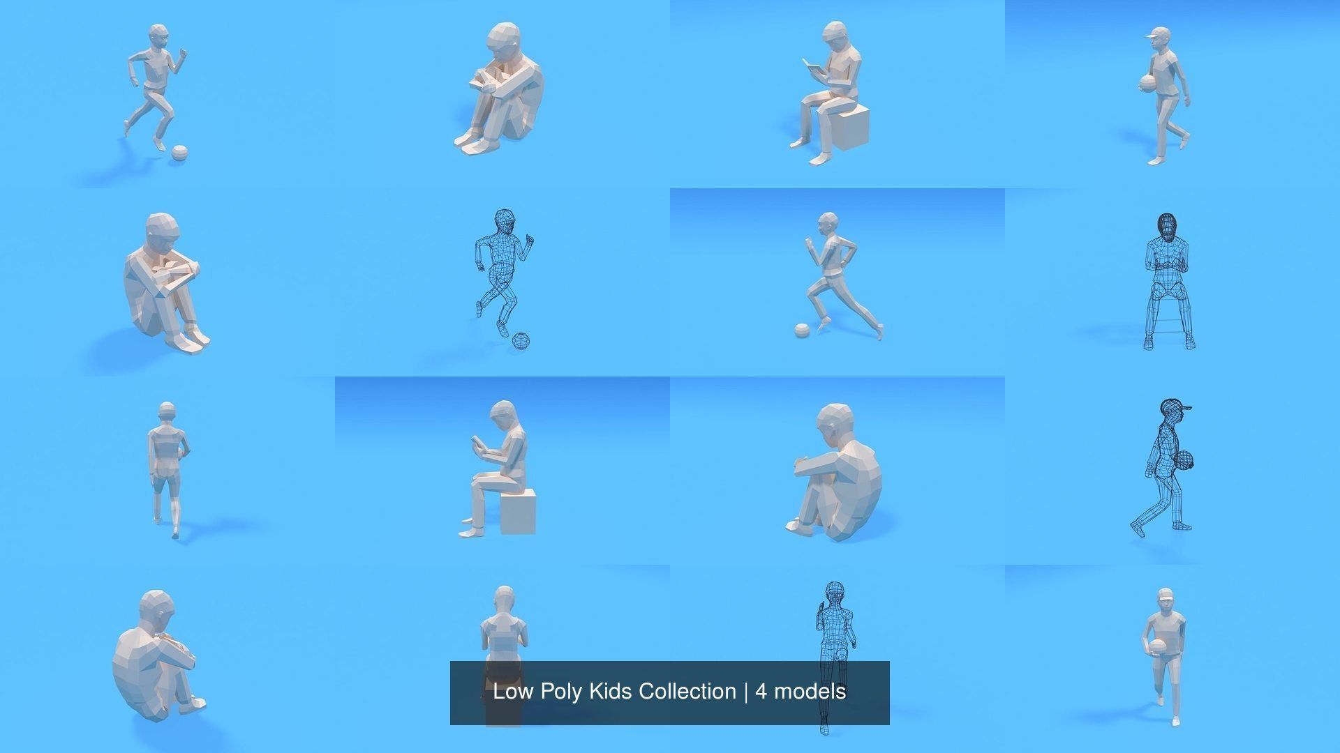 Low Poly Kids Collection Vol 1 VR / AR / low-poly | CGTrader