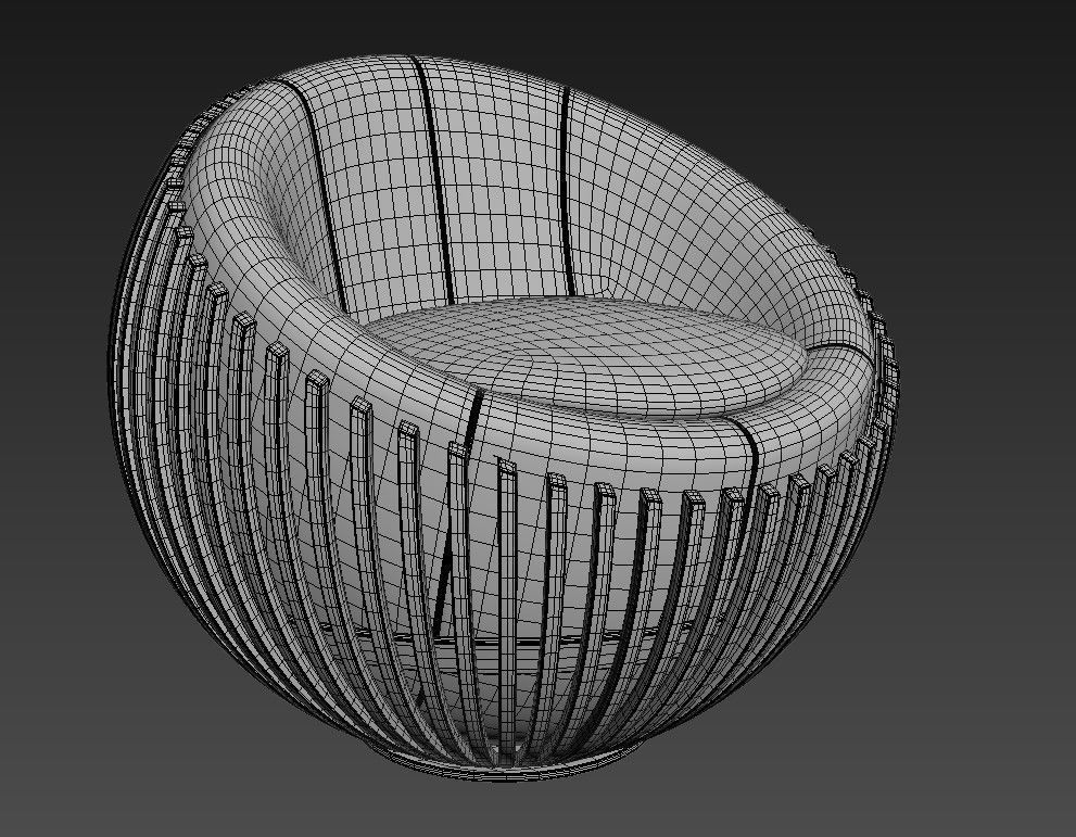 Attractive round chair on low revolving base 3d model 3D model | CGTrader