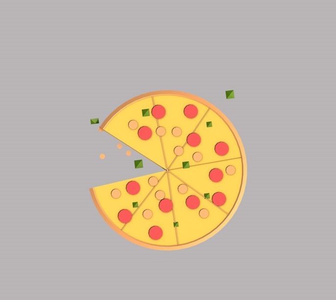 Low-poly 3d model Pizza with Box 3D model | CGTrader