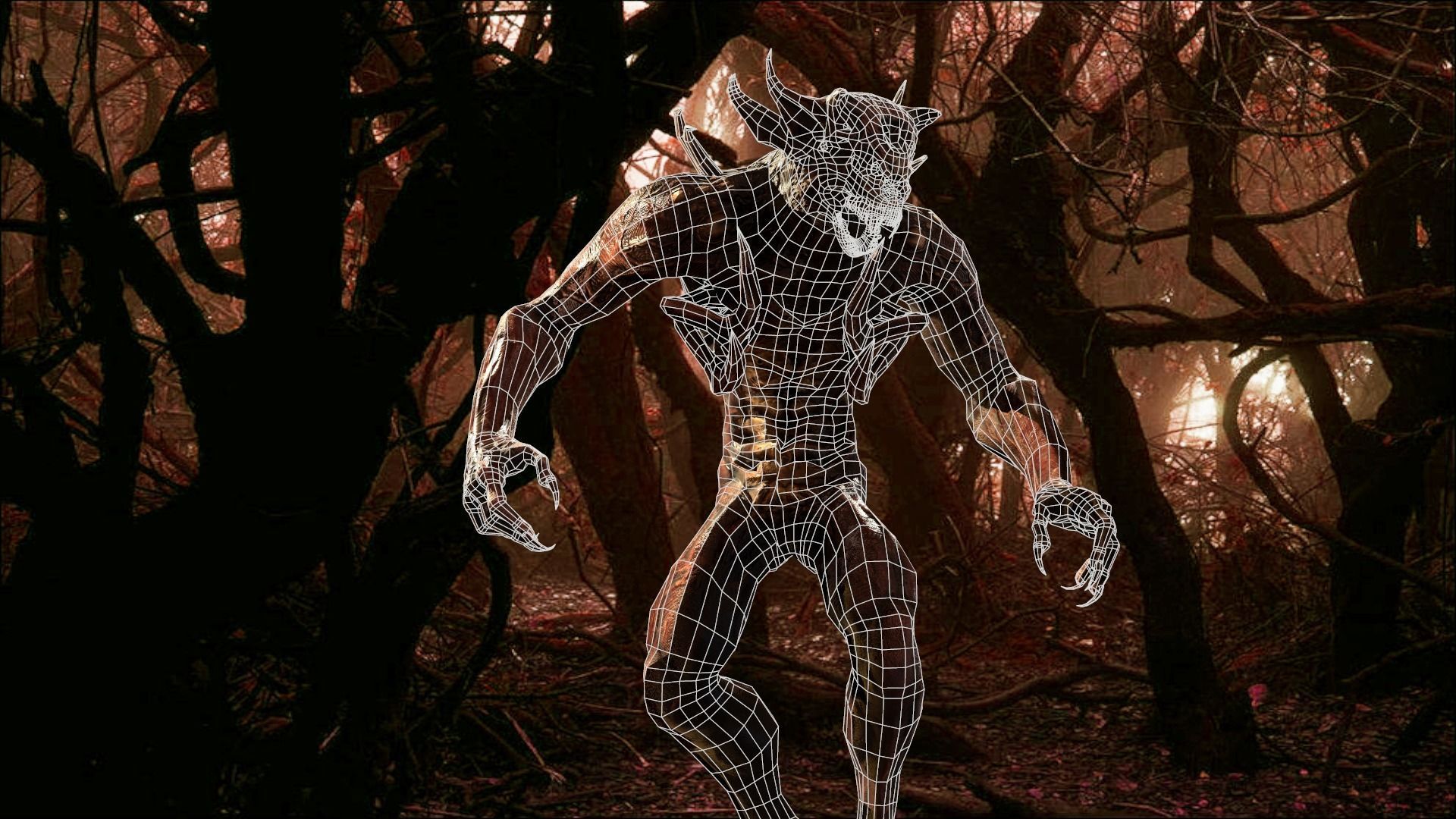 3D model Predator humanoid creature VR / AR / low-poly rigged animated ...