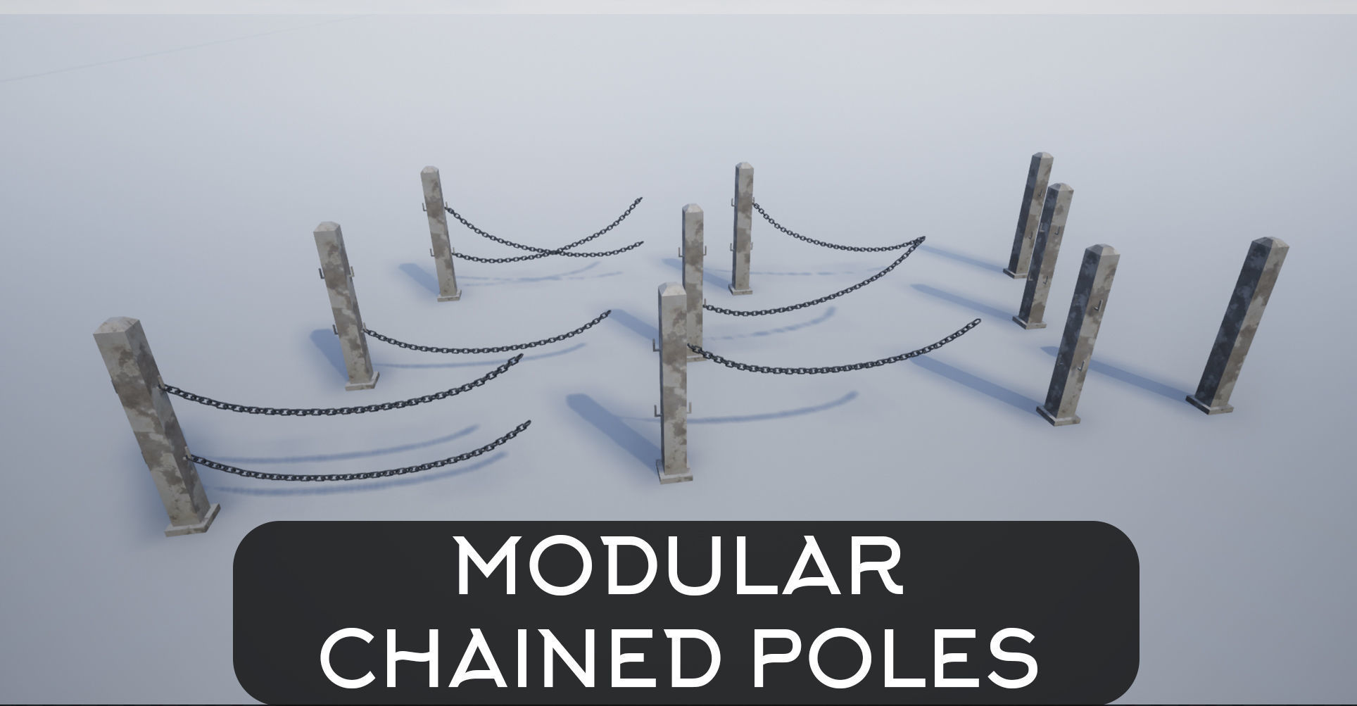 3D model Modular Chained Poles VR / AR / low-poly | CGTrader