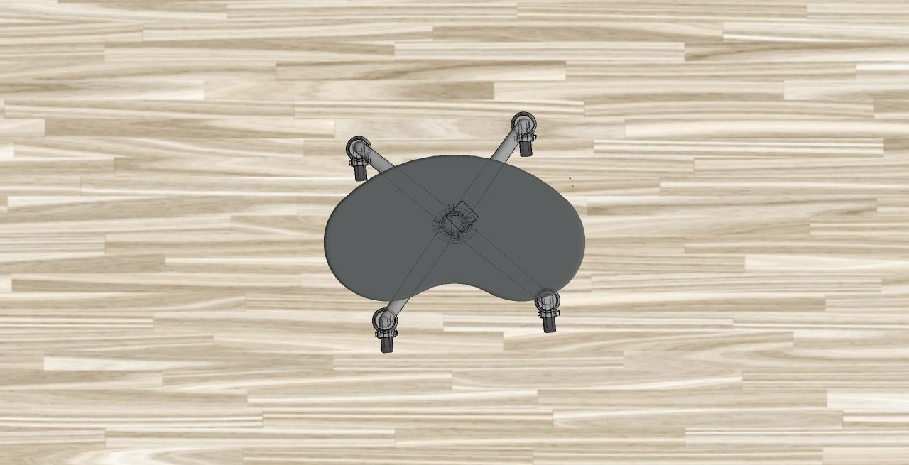 Kidney bean shaped Laptop Table 3D model | CGTrader