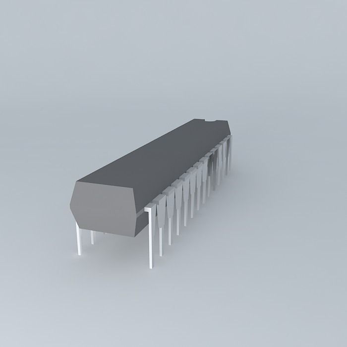 28-pin DIL IC free 3D model | CGTrader