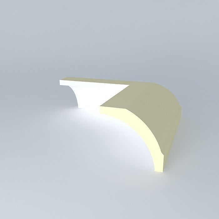 Ceiling inwards corner molding free 3D model | CGTrader