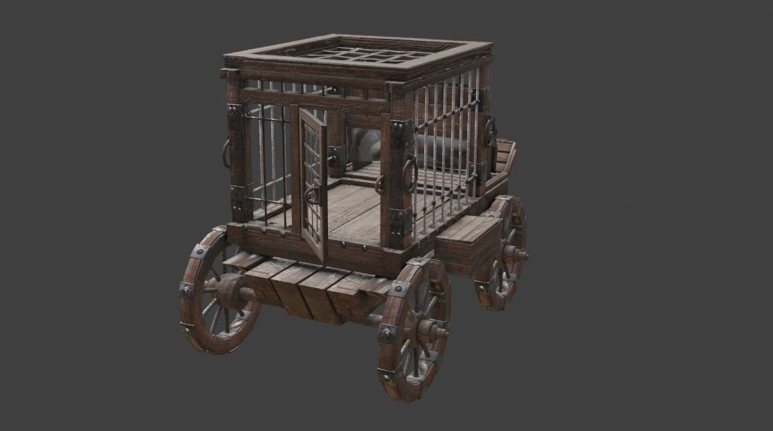 3D model medieval prisoner transport cart VR / AR / low-poly | CGTrader