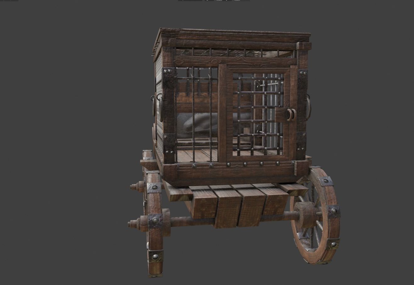 3D model medieval prisoner transport cart VR / AR / low-poly | CGTrader