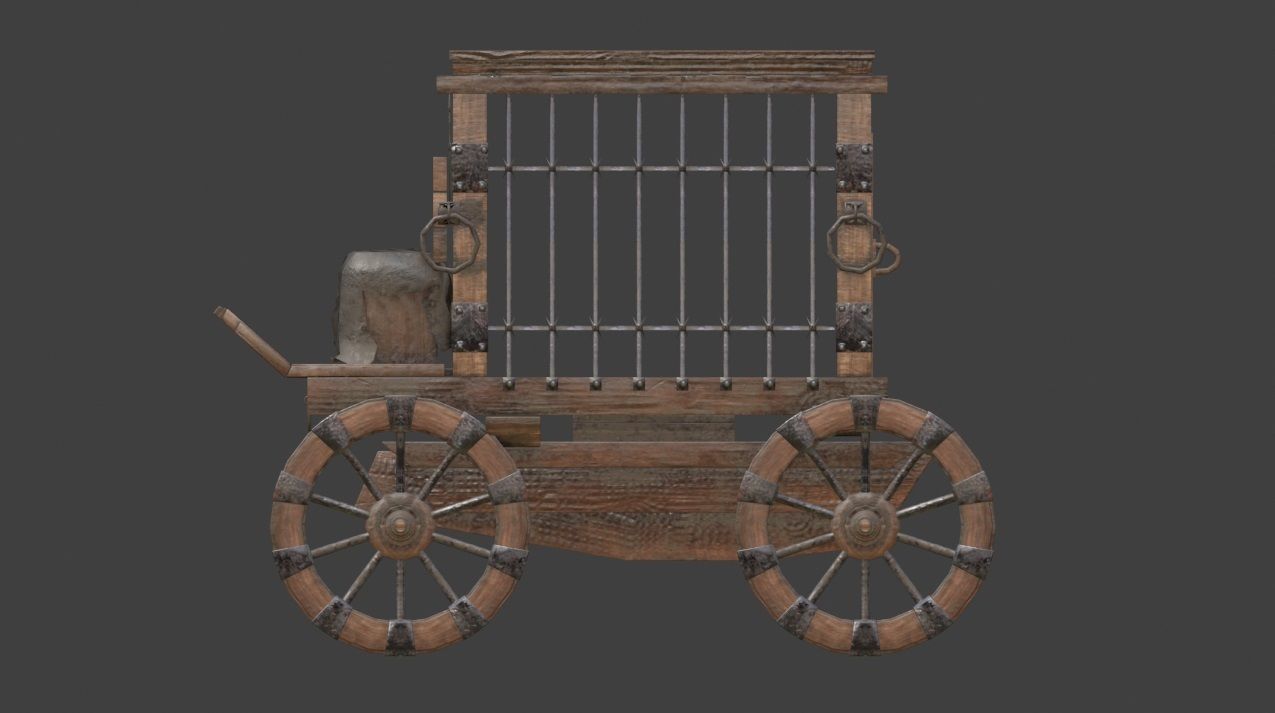 3D model medieval prisoner transport cart VR / AR / low-poly | CGTrader