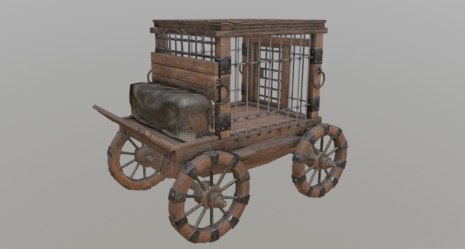 3D model medieval prisoner transport cart VR / AR / low-poly | CGTrader