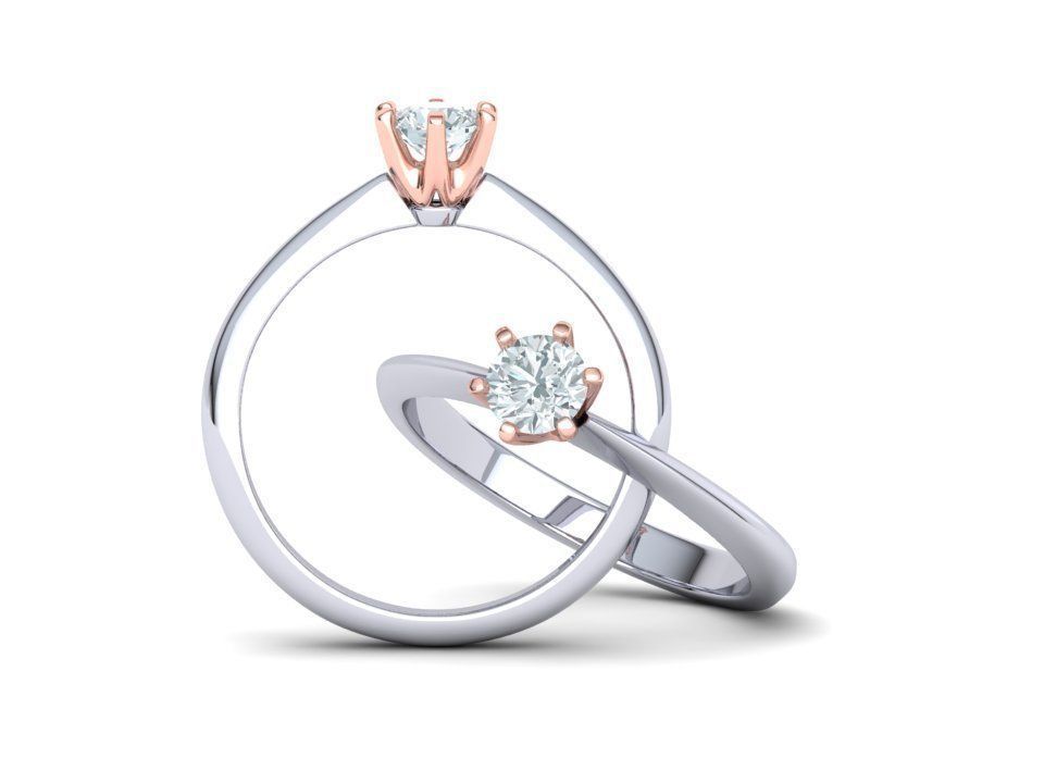 6 prong Solitaire Engagement ring printable 3dmodel 3D model 3D ...